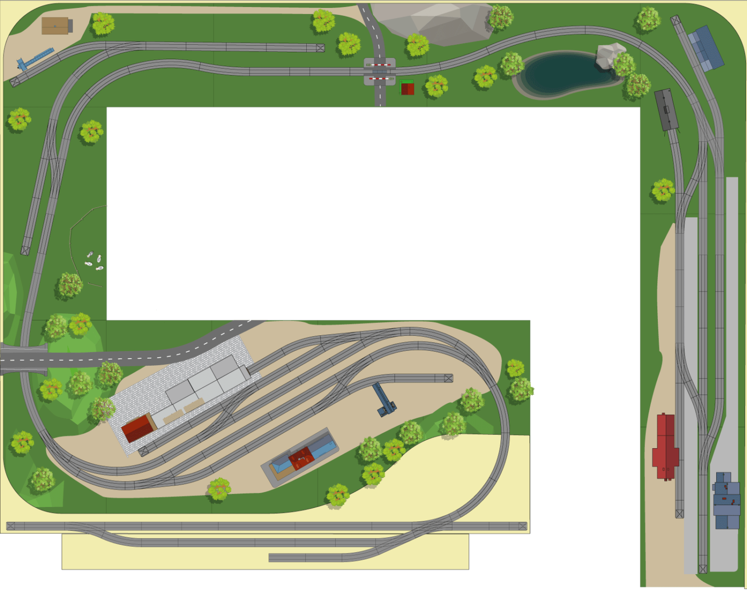 Point to Point H0 Gleisplan schnell gebaut auf 3,6m x 2,6m